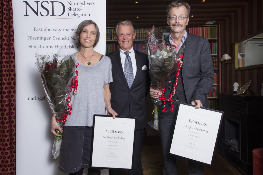 Näringslivets skattedelegations mediapris till Marie Edholm och Hans ...